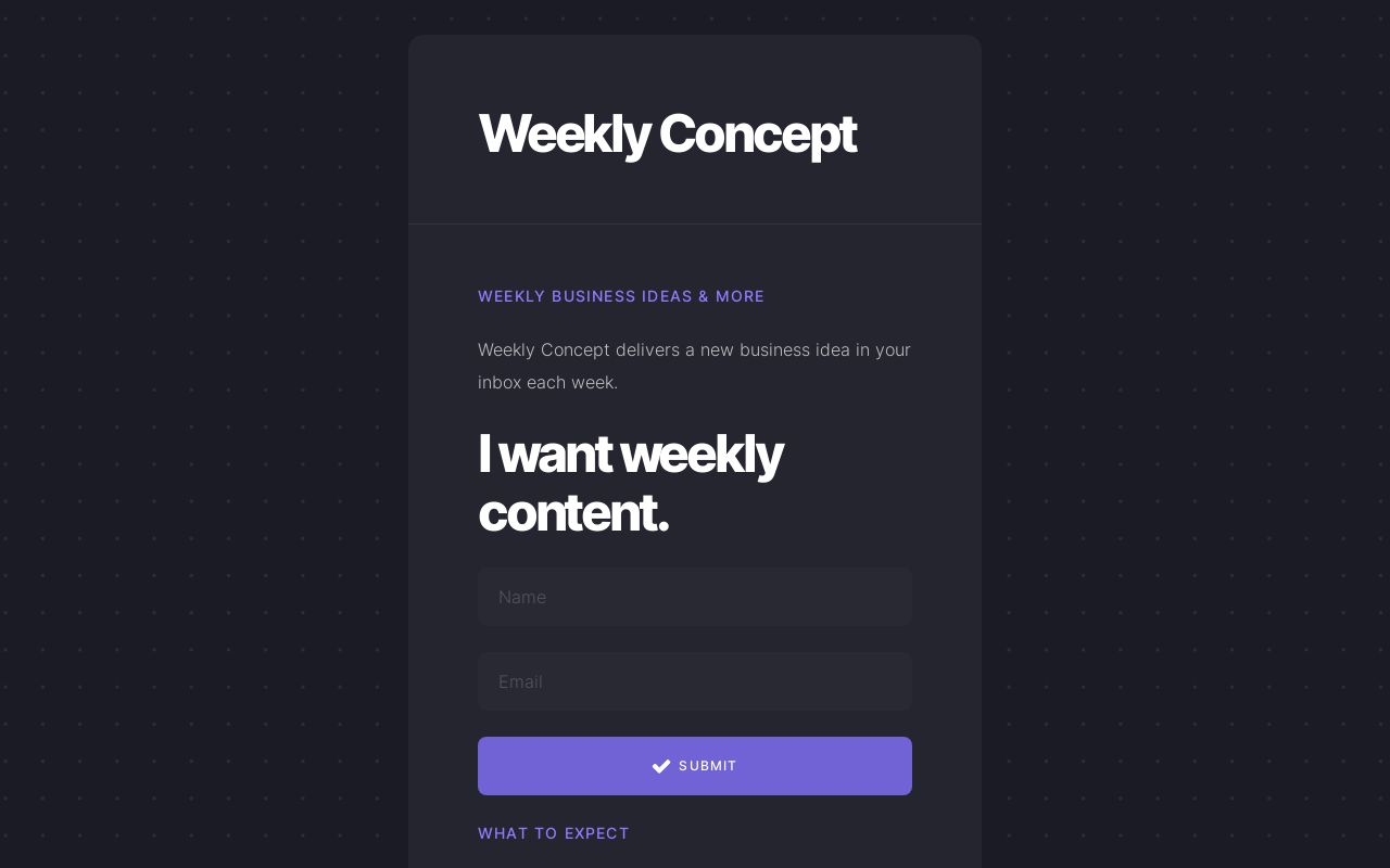 Weekly Concept